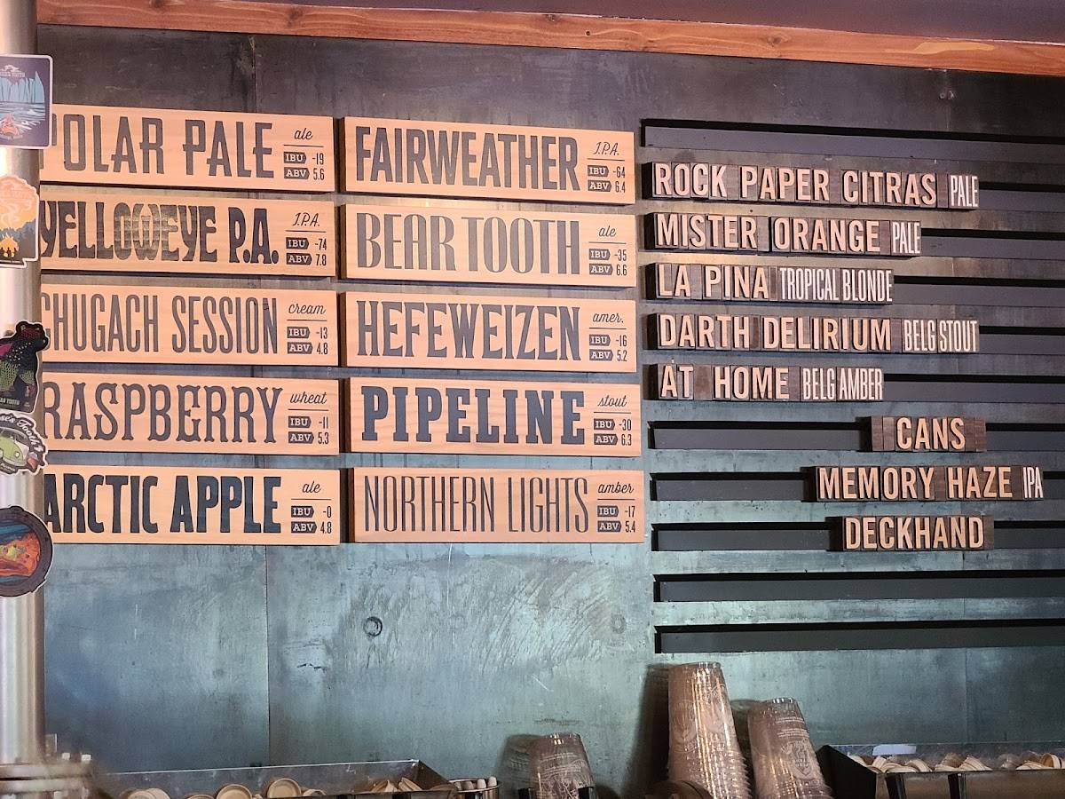 Menu at Moose's Tooth Pub & Pizzeria, Anchorage