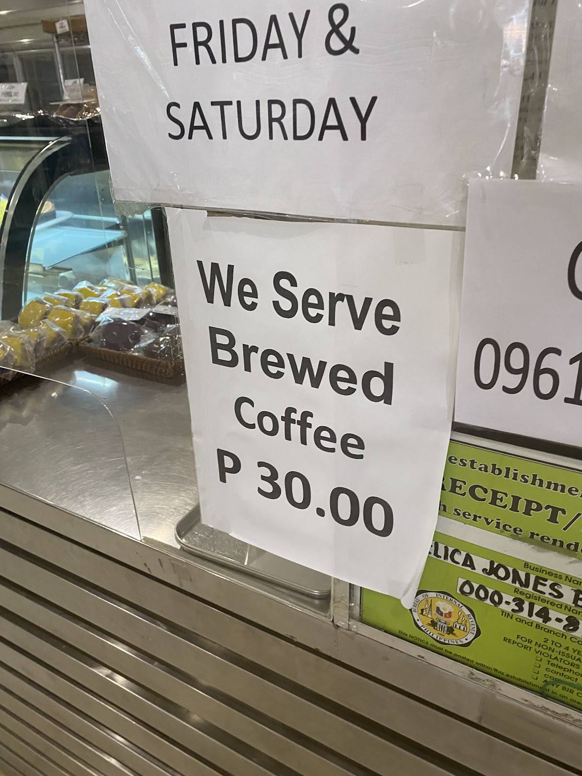 Menu at Angelica Bakeshop desserts, Cebu City, Osmeña Blvd