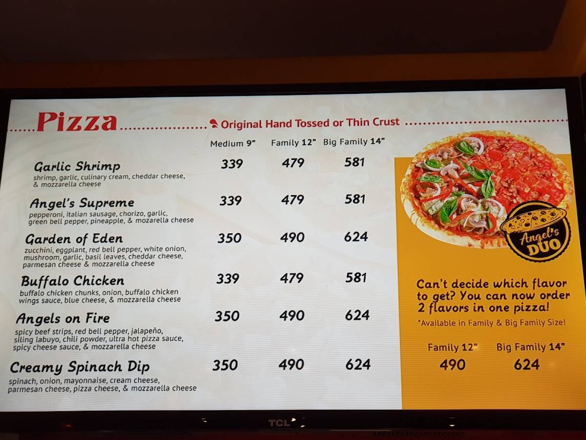 Menu at Angel's Pizza - Retiro restaurant, Quezon City