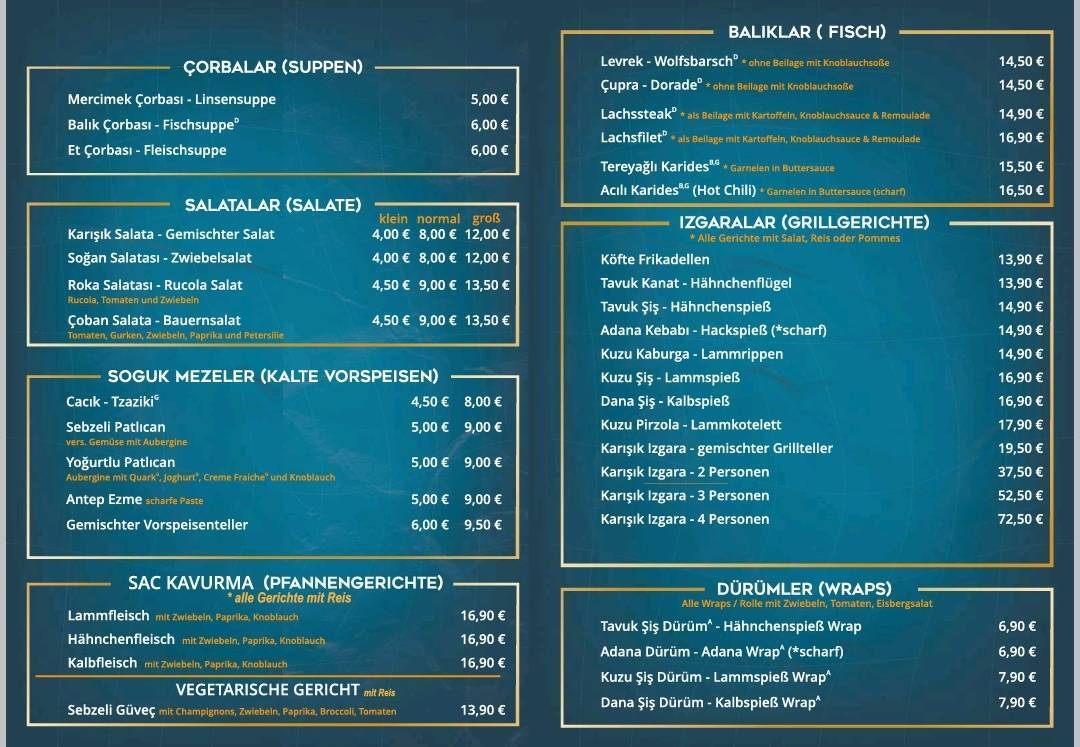 Speisekarte von Ankara Restaurant, Duisburg
