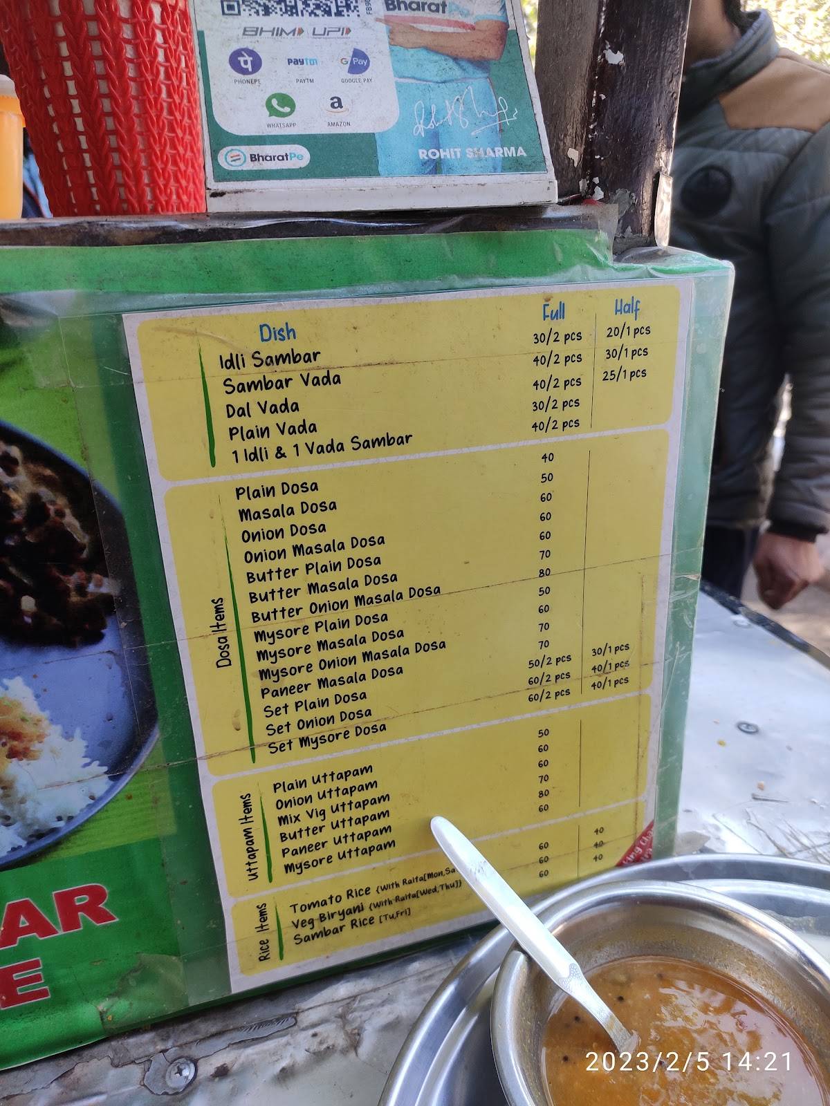 Menu at Anna Dosa Point, New Delhi, C.45