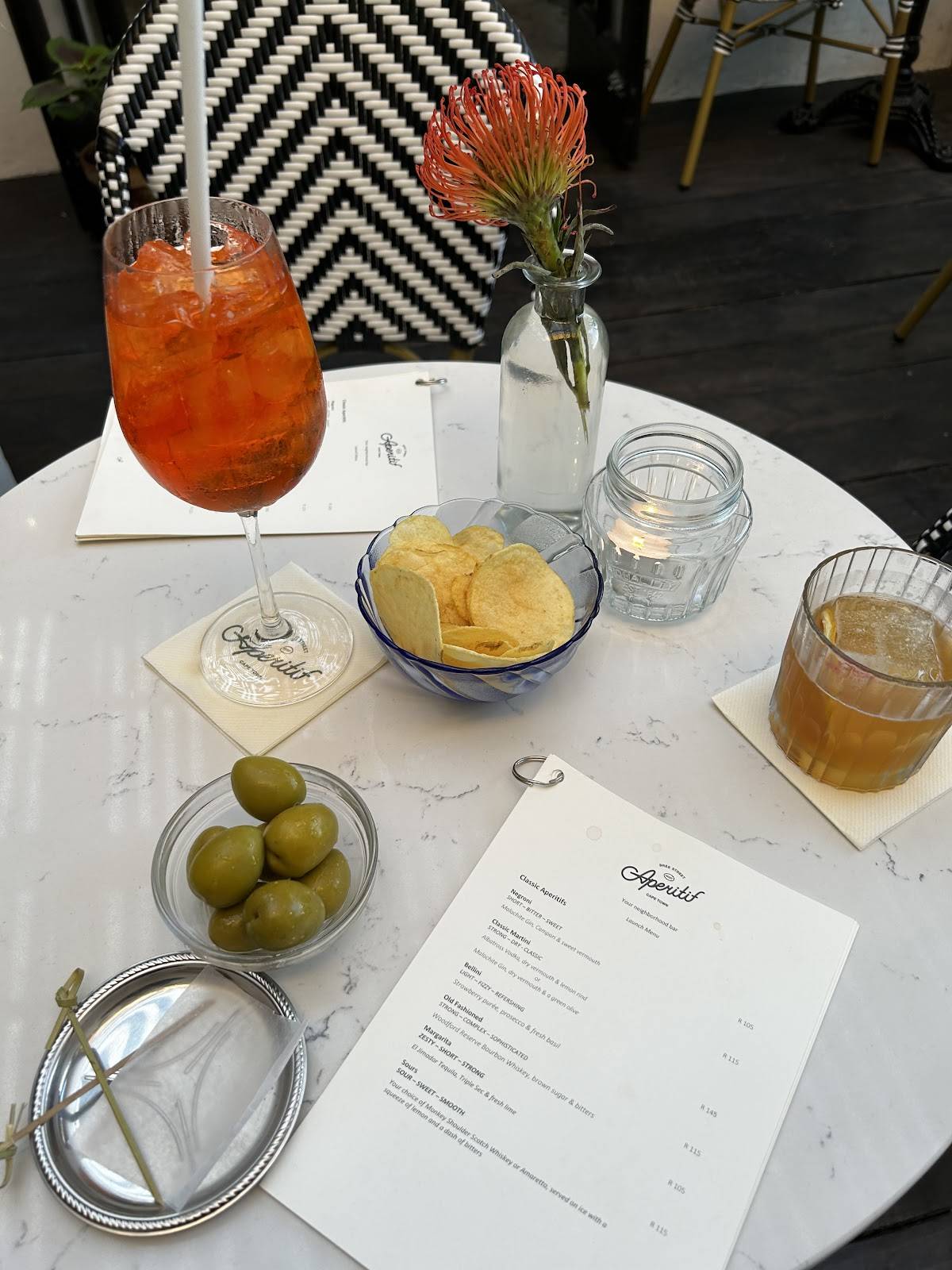 Menu at Aperitif pub & bar, Cape Town