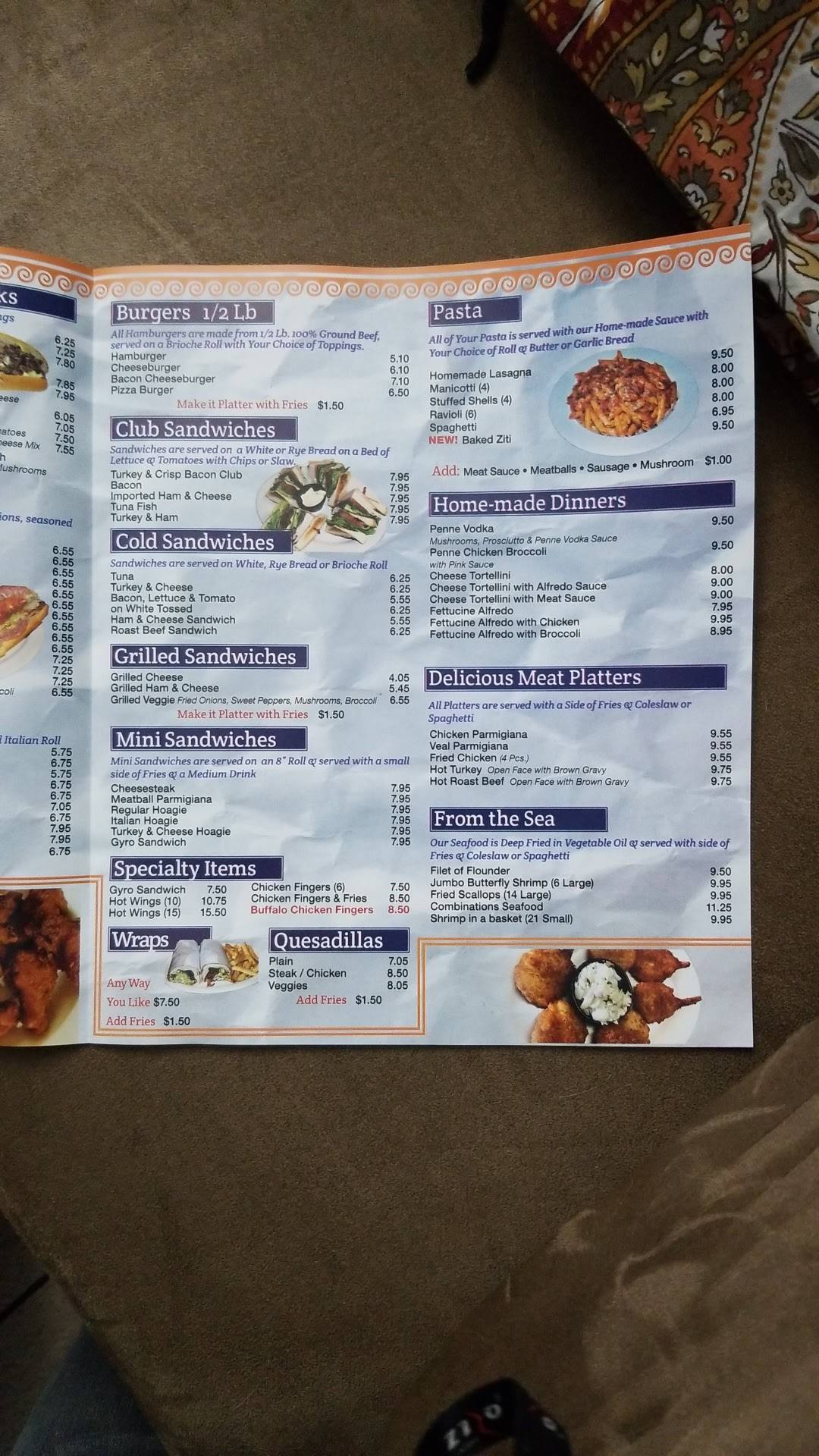 Menu at Apollo's Family Pizzeria, Bensalem