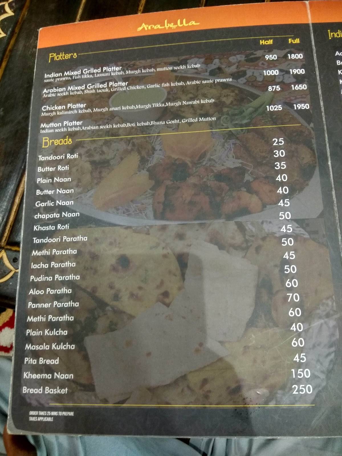 Menu at Arabella House Of Arabic & Lebanese Cuisine, Hyderabad