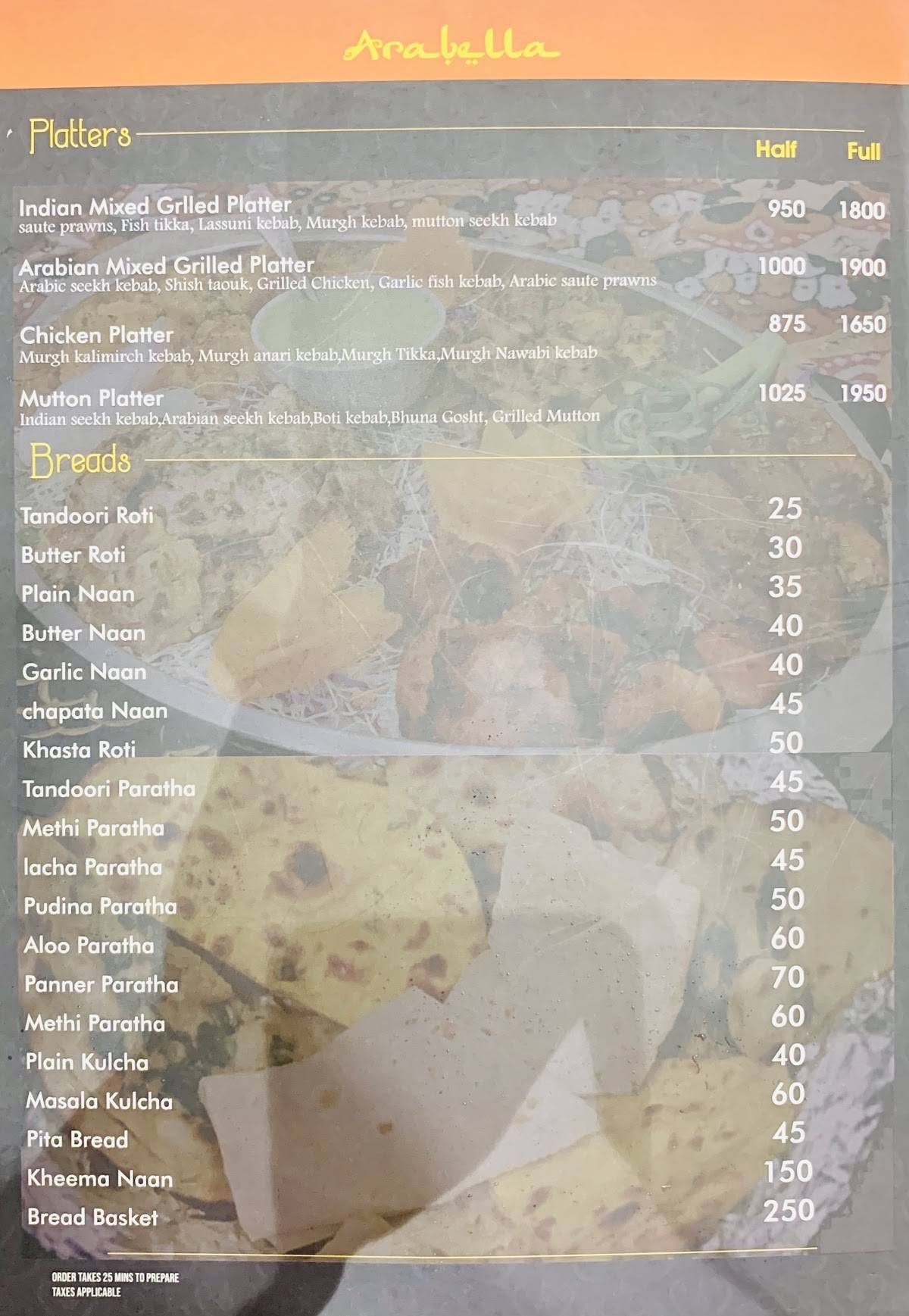 Menu at Arabella House Of Arabic & Lebanese Cuisine, Hyderabad