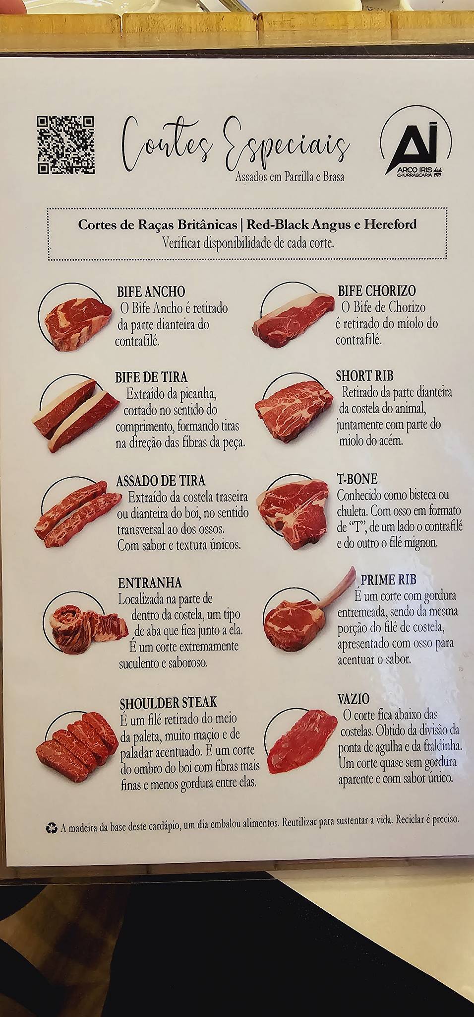 Menu em Churrascaria Arco Íris, Curitiba, R. Maestro Carlos Frank