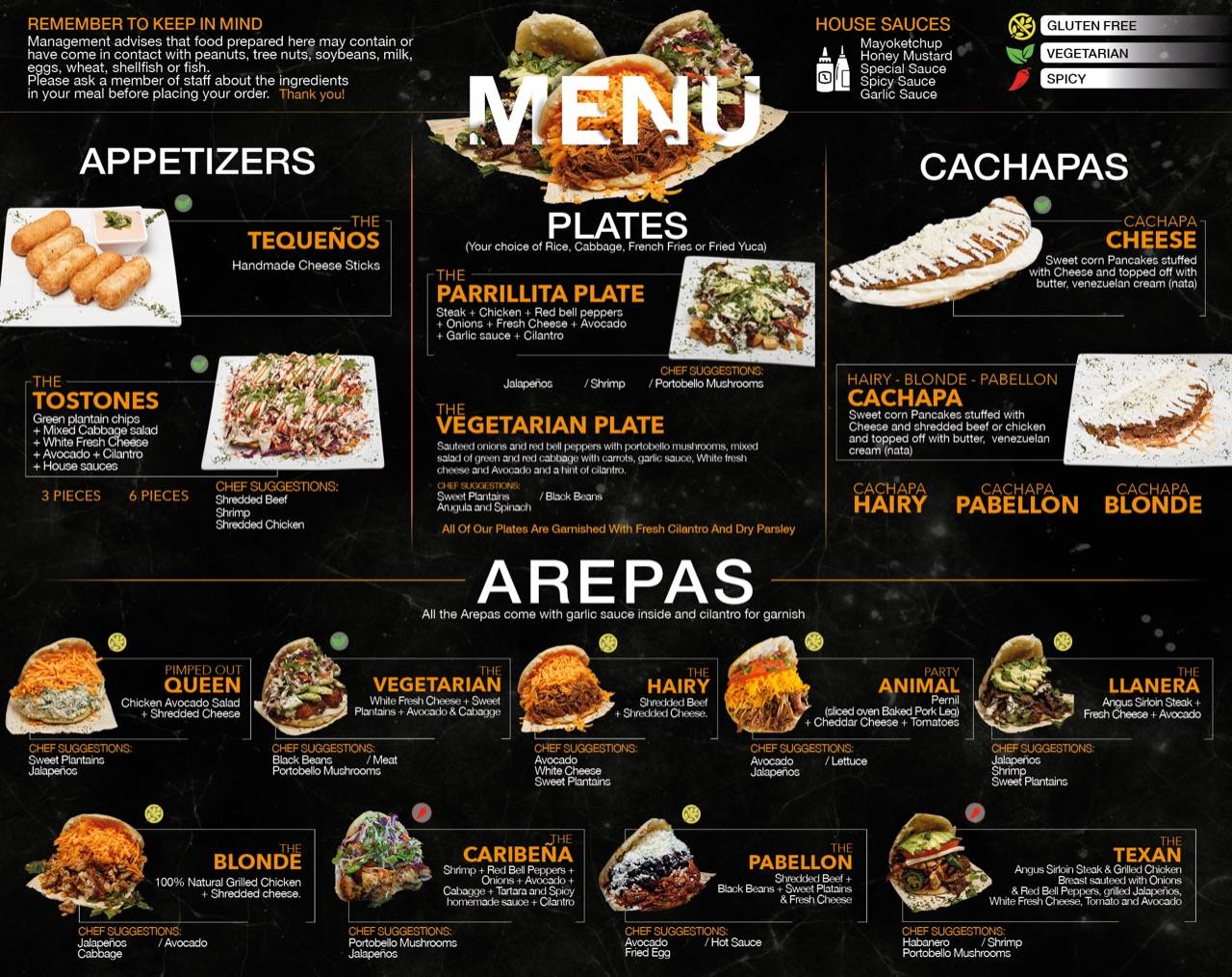 Menu at Arepitas (Harker Heights) restaurant, Harker Heights, 440 E ...