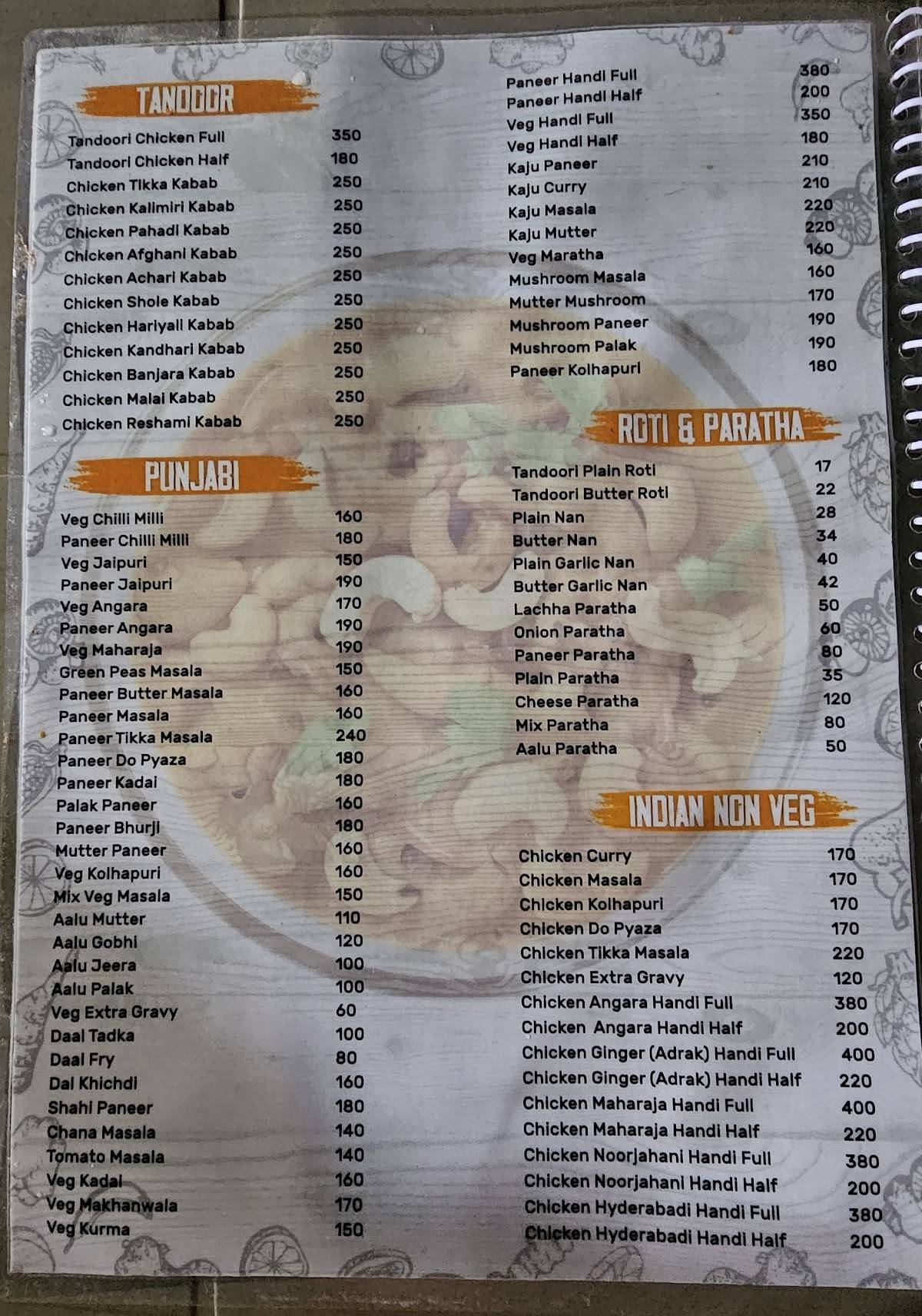 Menu at Army Canteen, Pune