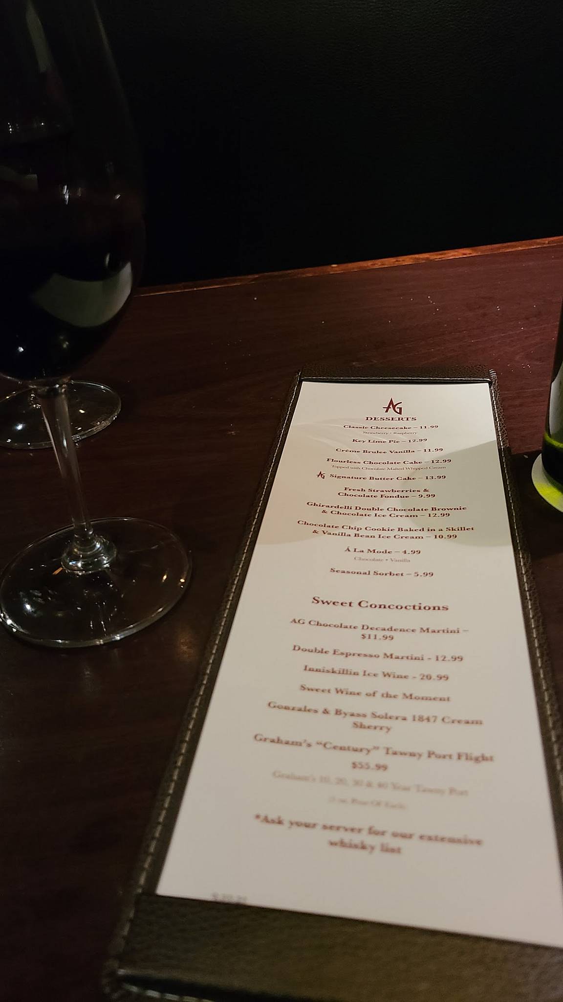 Menu at Arrowhead Grill steakhouse, Glendale