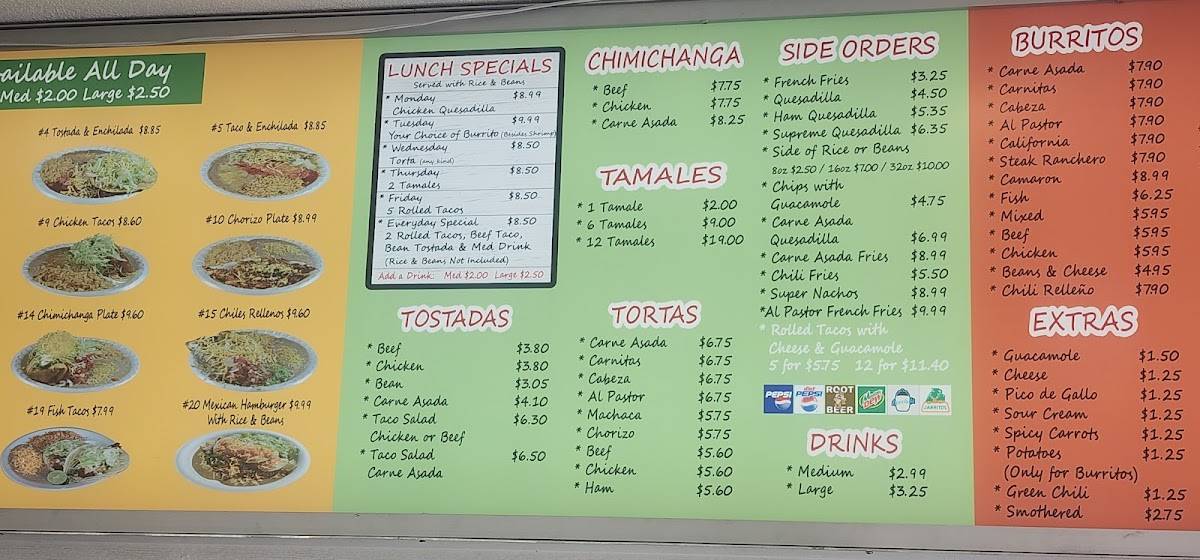 Menu at Raliberto's restaurant, Arvada, Ralston Rd