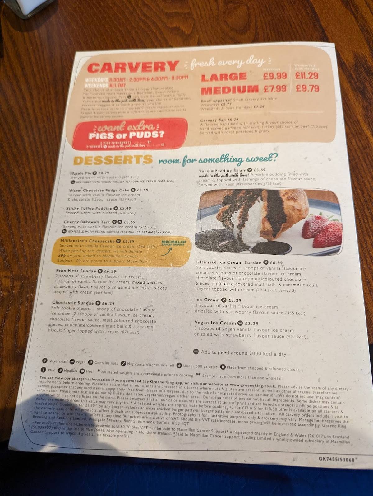 Menu at Ashby Lodge, Greene King Pub & Carvery, Scunthorpe, Brigg Rd