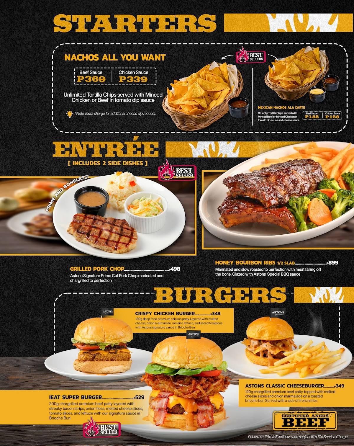 Menu at Astons Philippines - TriNoma restaurant, Quezon City