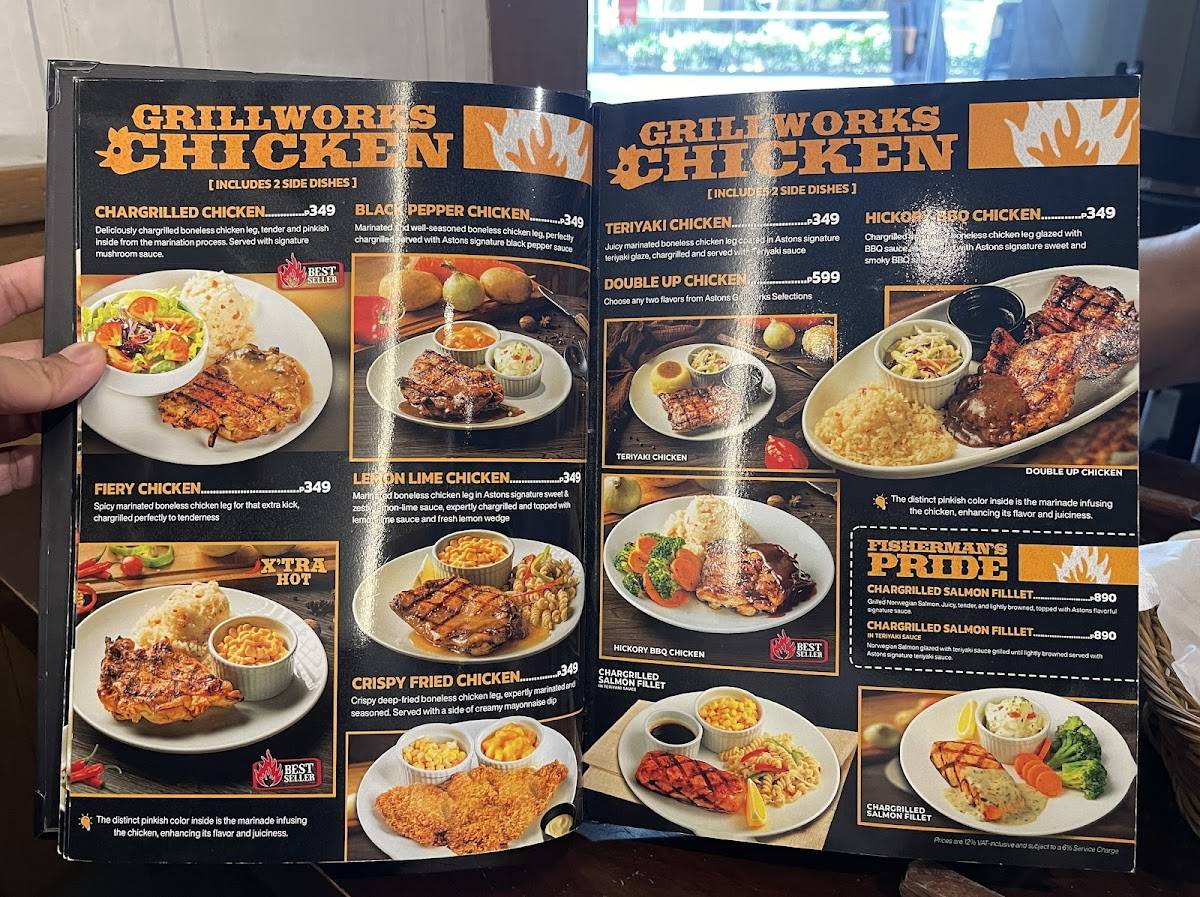 Menu at Astons Philippines - TriNoma restaurant, Quezon City