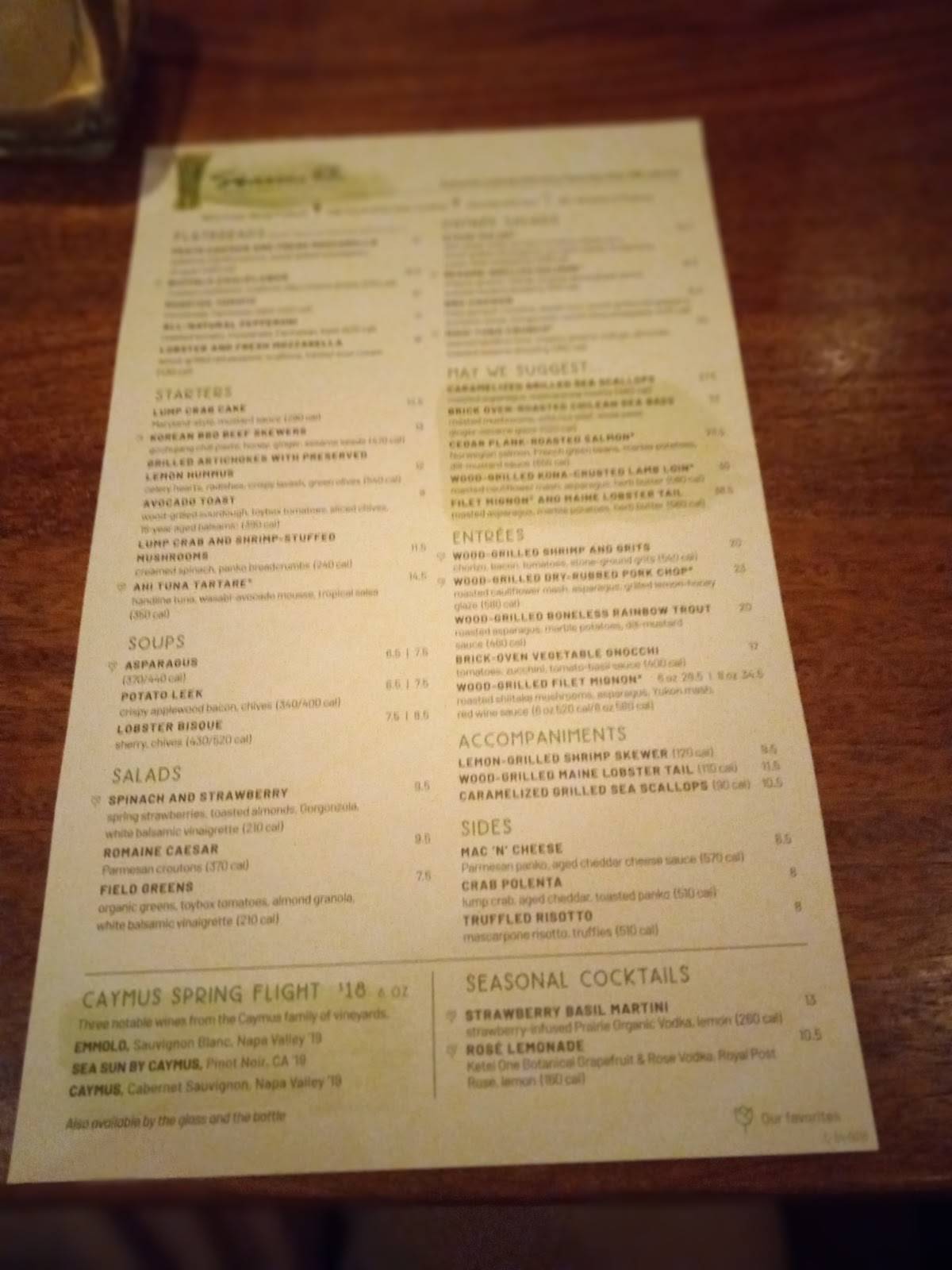 Menu at Seasons 52 pub & bar, Dunwoody, 90 Perimeter Center W