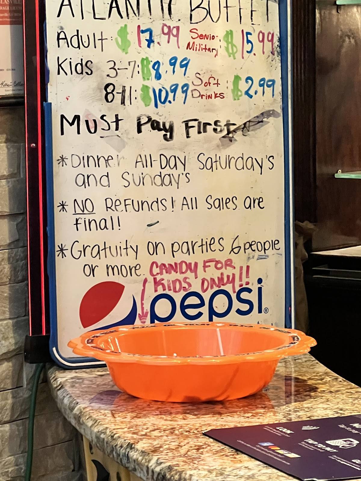 Menu at Atlantic Buffet restaurant, Douglasville