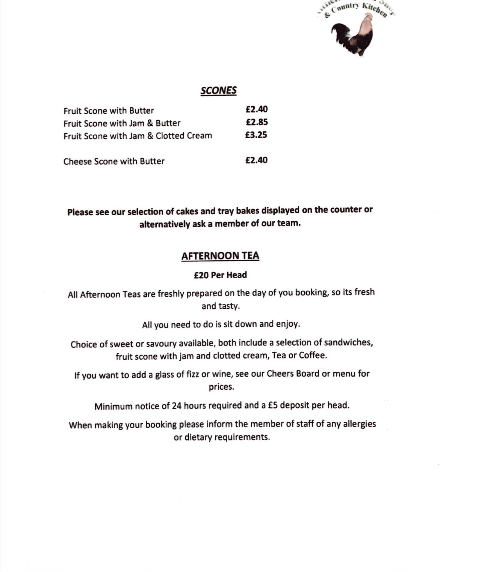 Menu at Attfield's Farm Shop Ltd cafe, Leicester