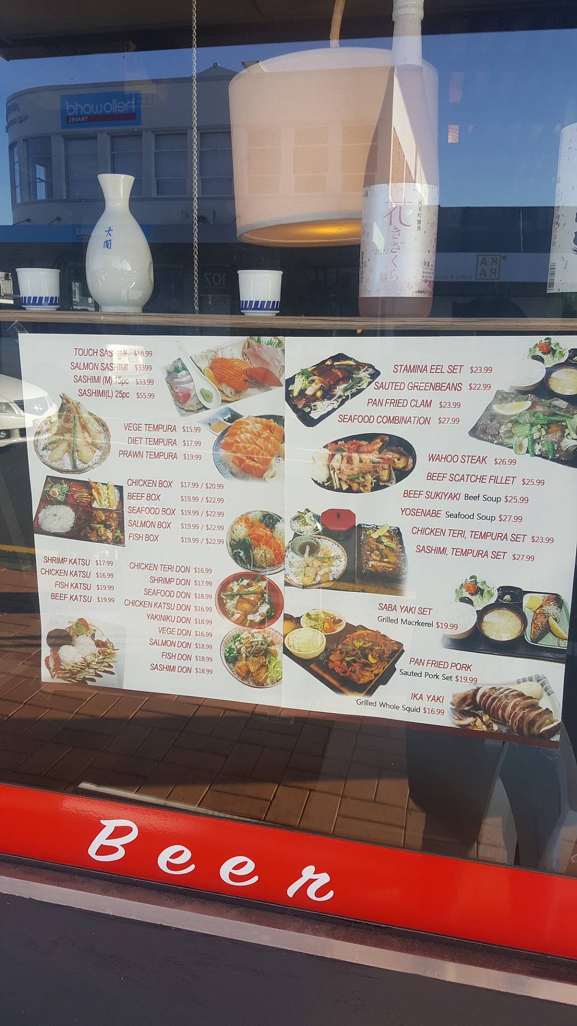 Menu at Arigato Japanese Restaurant, Auckland