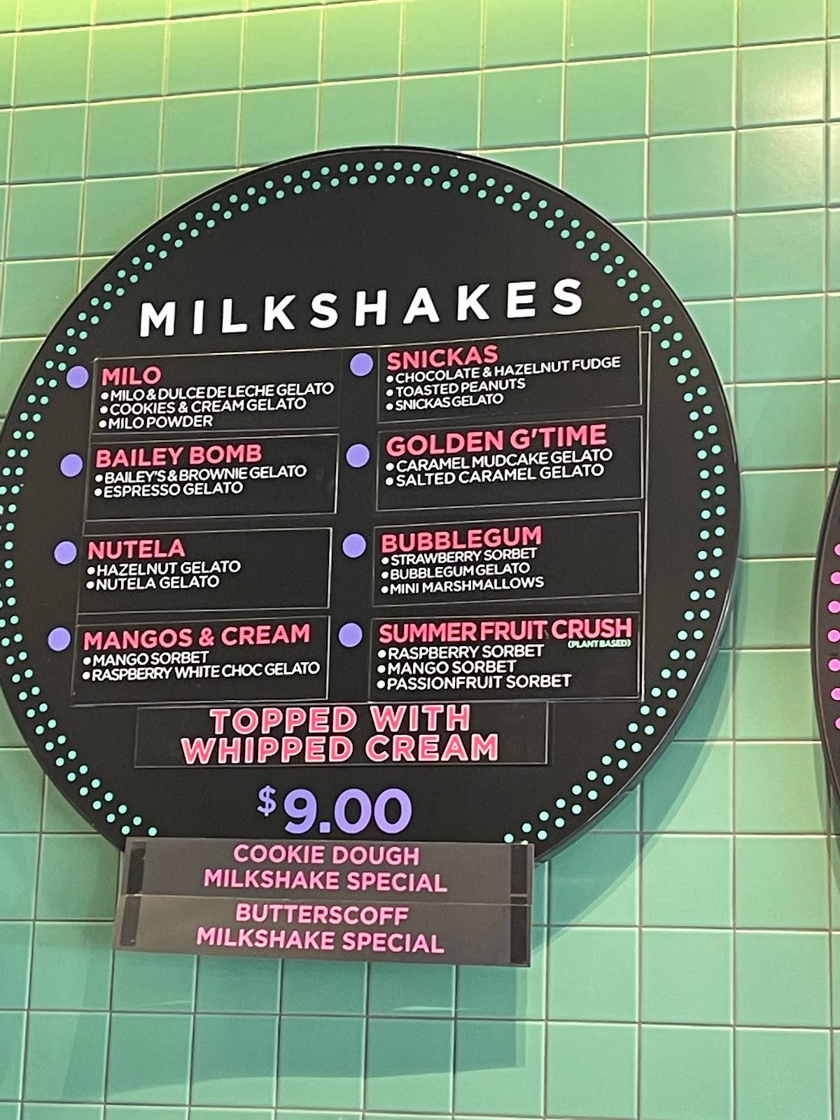 Menu at Augustus Gelatery + Acai Geelong desserts, Geelong