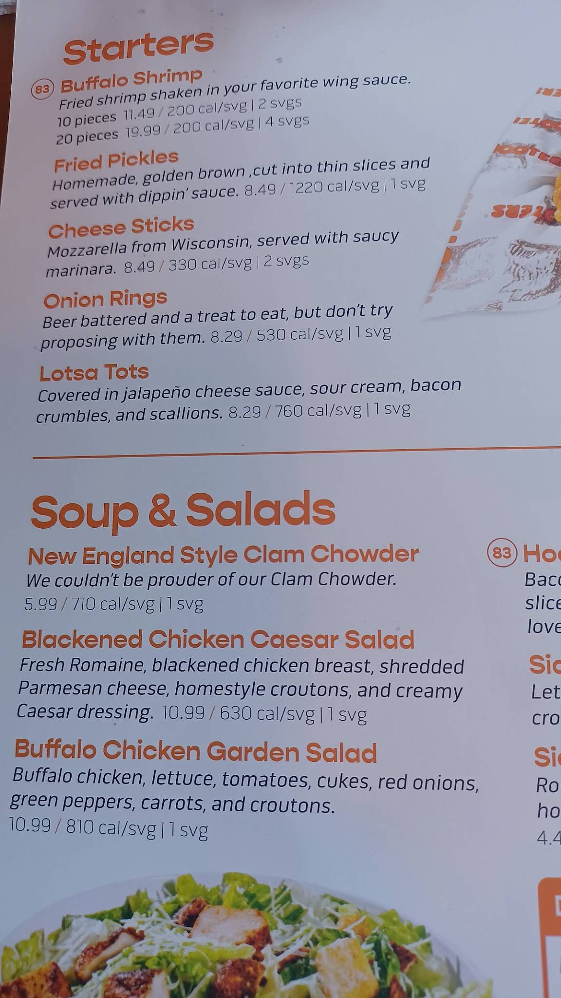 Menu at Hooters pub & bar, Aurora, Fox Valley Center Dr