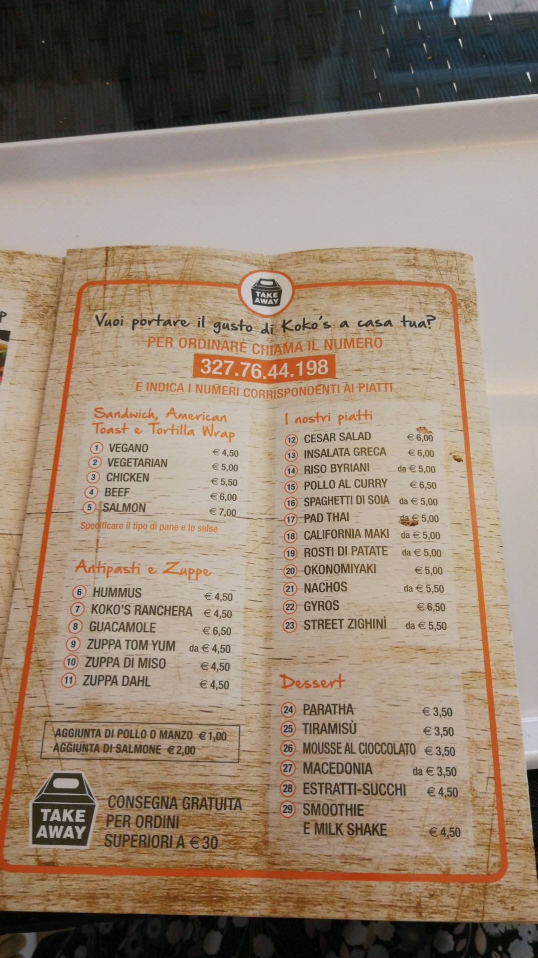 Carta del pub y bar Authenti-k Street Food, Roma