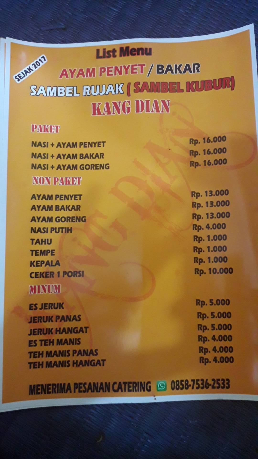 Carta de RM.SAMBEL RUJAK KUBUR KANG DIAN BALARAJA, Sentul Jaya