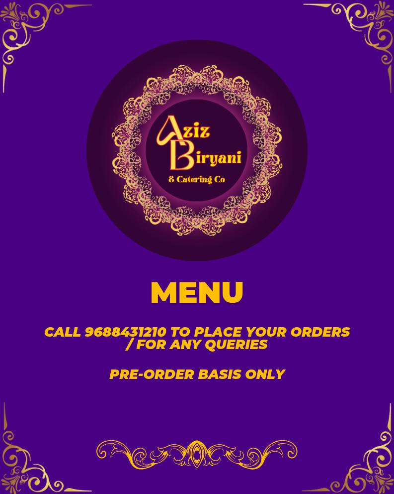 Menu at Aziz Biryani & Catering, Chinna Thirupathi