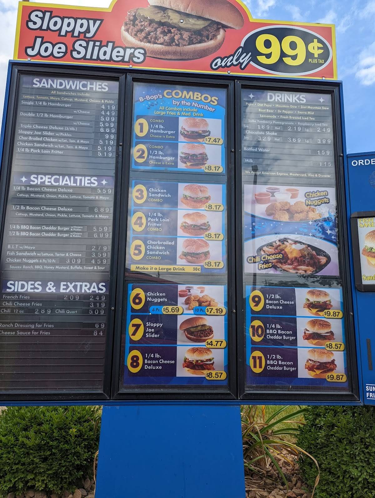 Bbops menu store