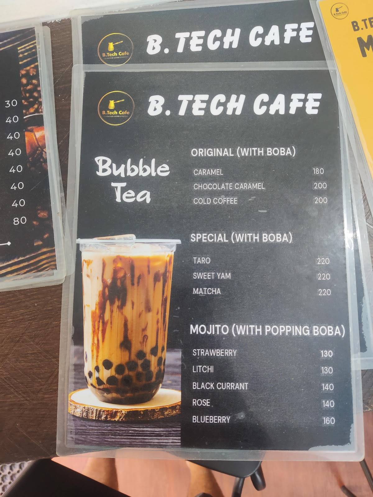 Menu at B.Tech cafe, Bengaluru