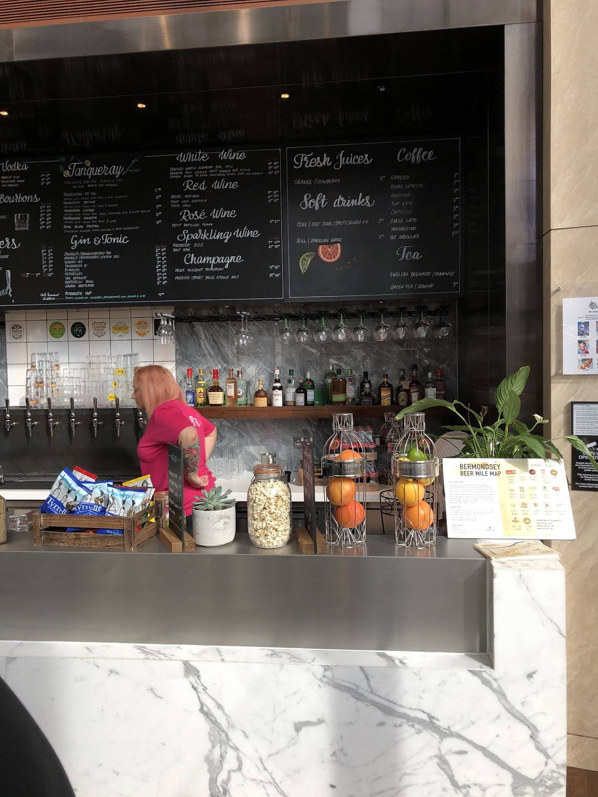Menu at BAR 31, London