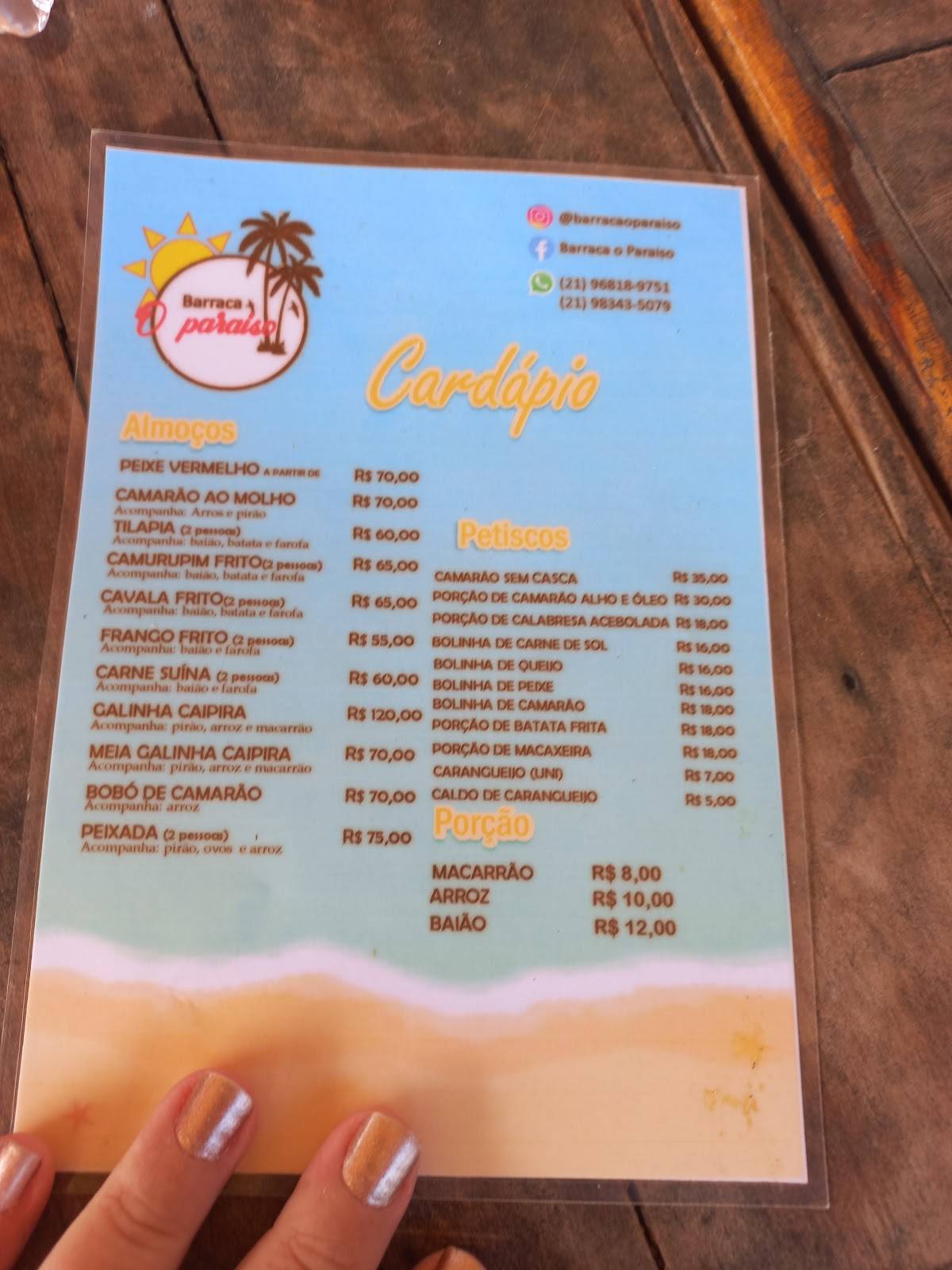 Carta de BARRACA O PARAÍSO, Brasil, Lagoa das Flexeiras