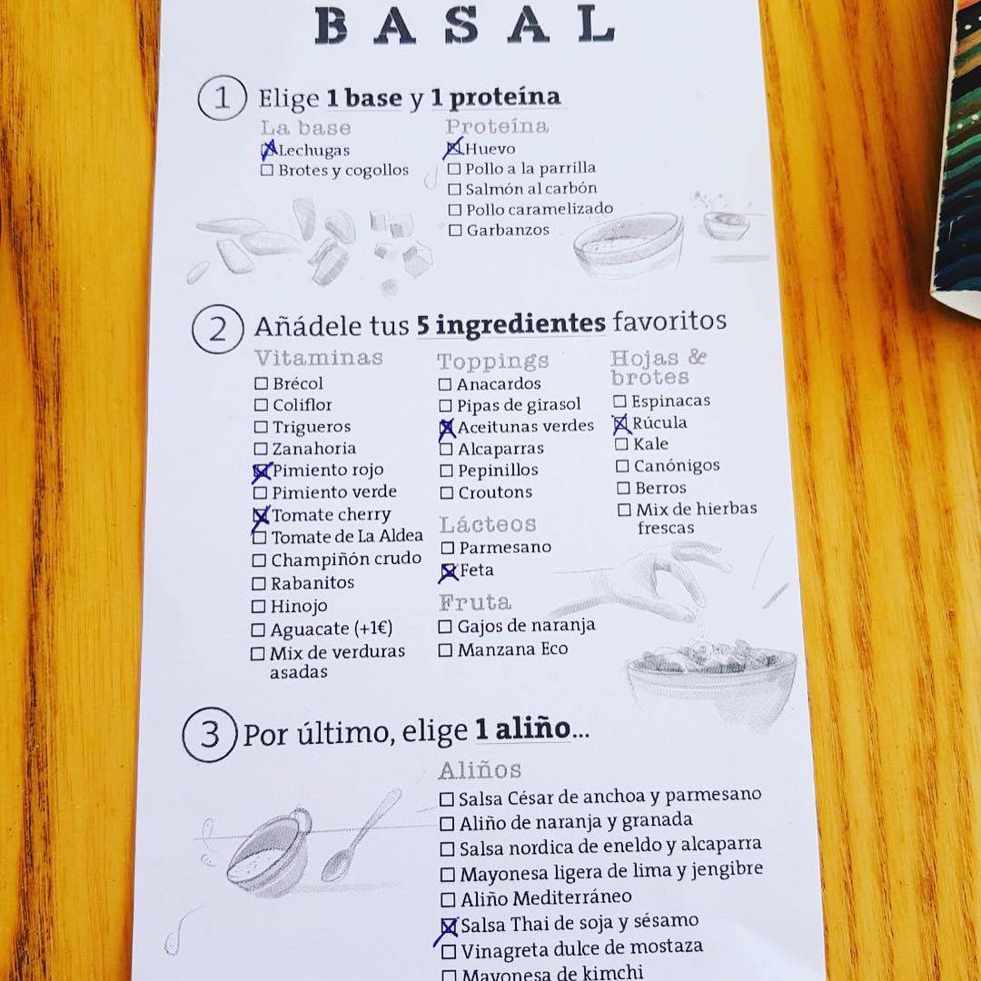 Menu at BASAL GRILL & BEACH restaurant, Las Palmas de Gran Canaria