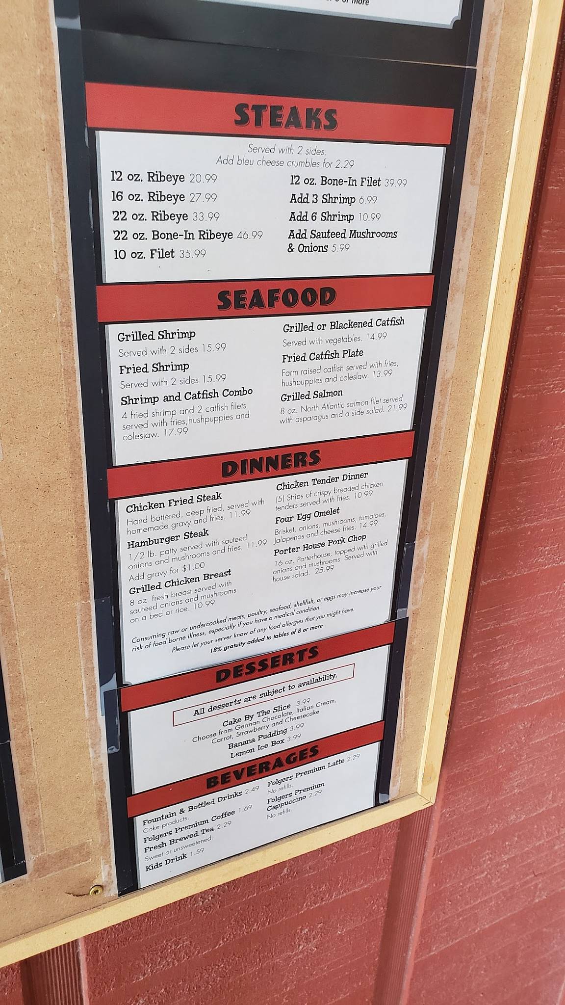 Menu at Hoot's BBQ & Steaks, McGehee