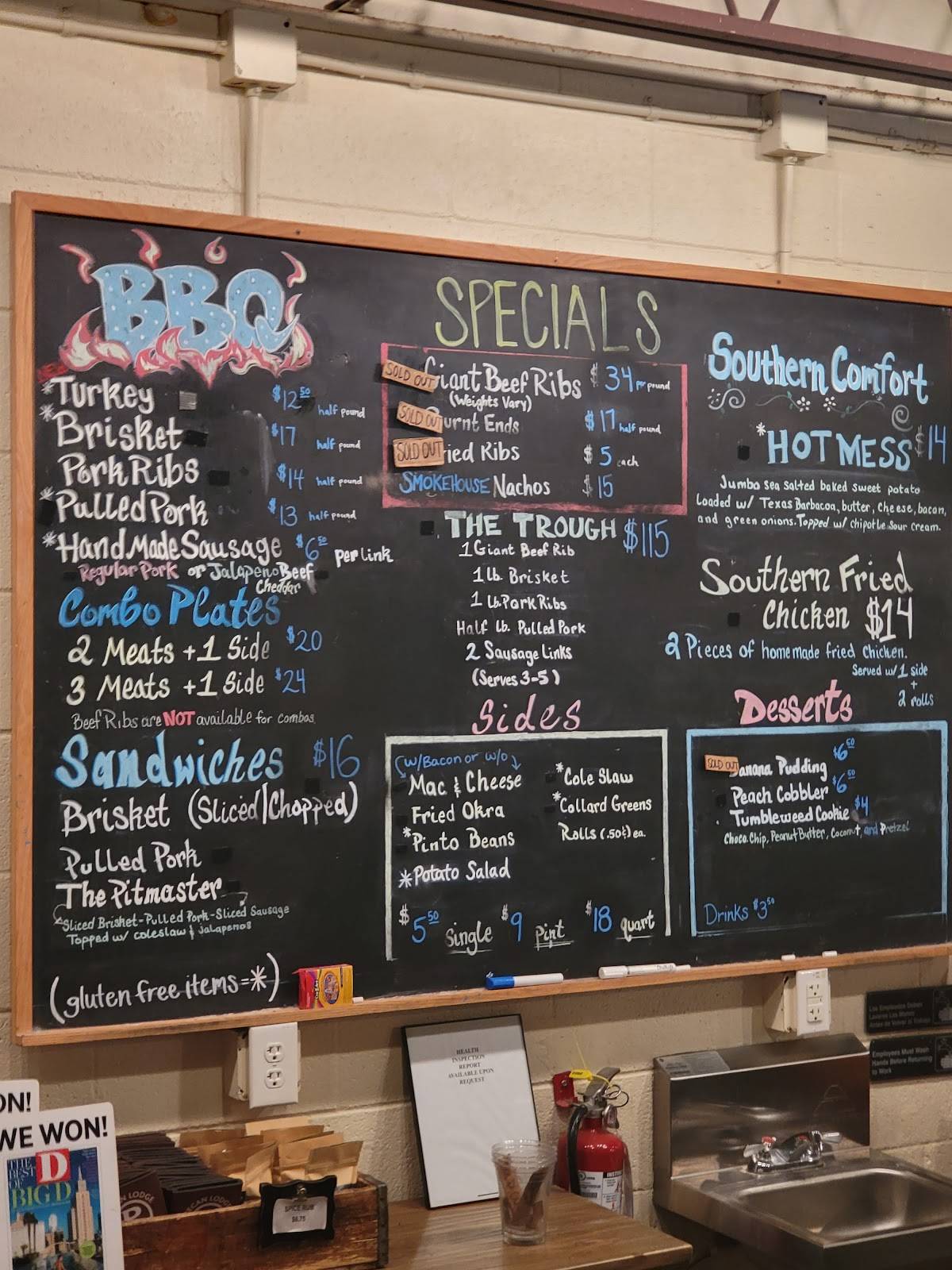 Menu at Pecan Lodge BBQ, Dallas, Main St