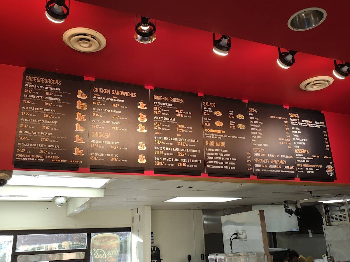 Menu at BFC fast food, Purcellville