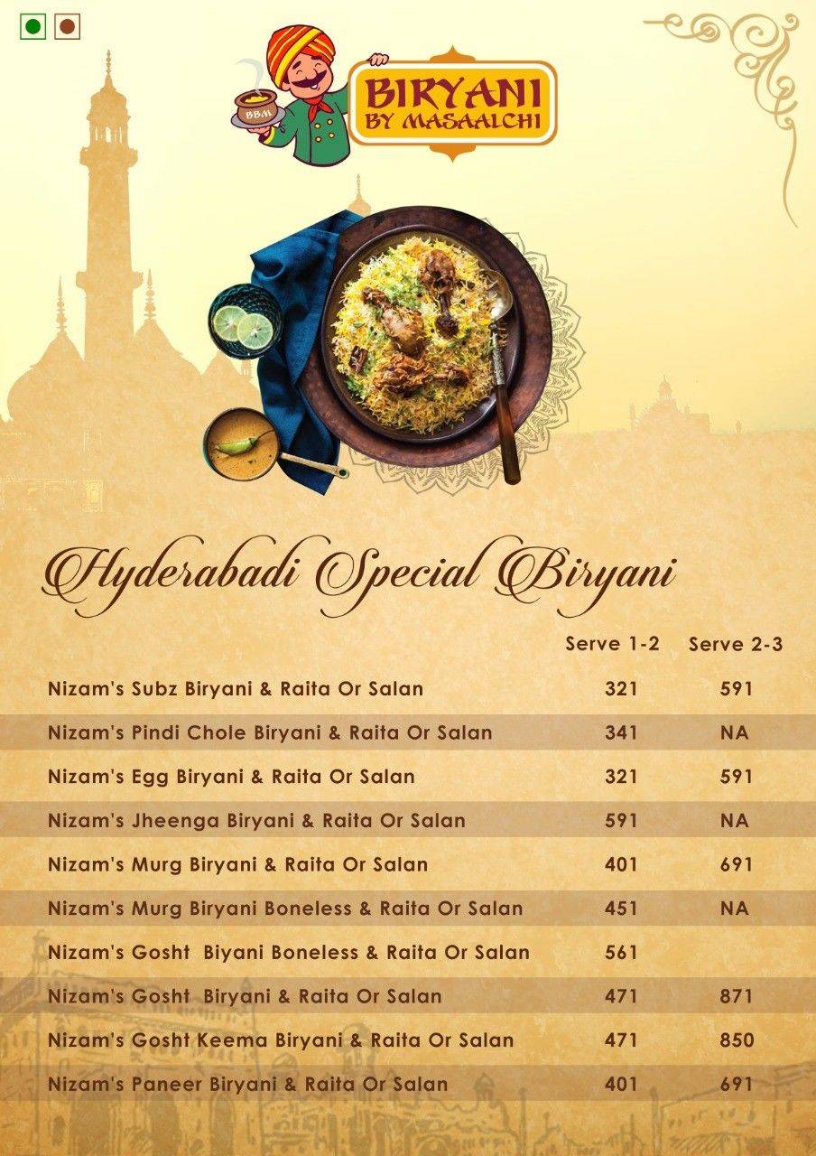 Menu at BIRYANI BY MASAALCHIS, Jaipur, F 143