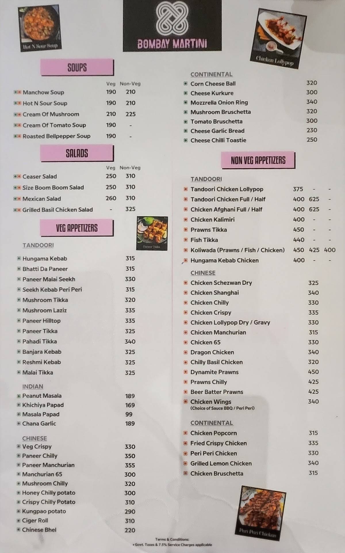 Menu at BOMBAY MARTINI, Mumbai