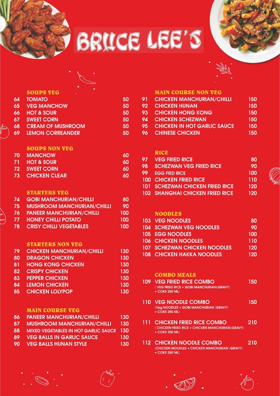 Menu at BRUCE LEE'S, Bengaluru