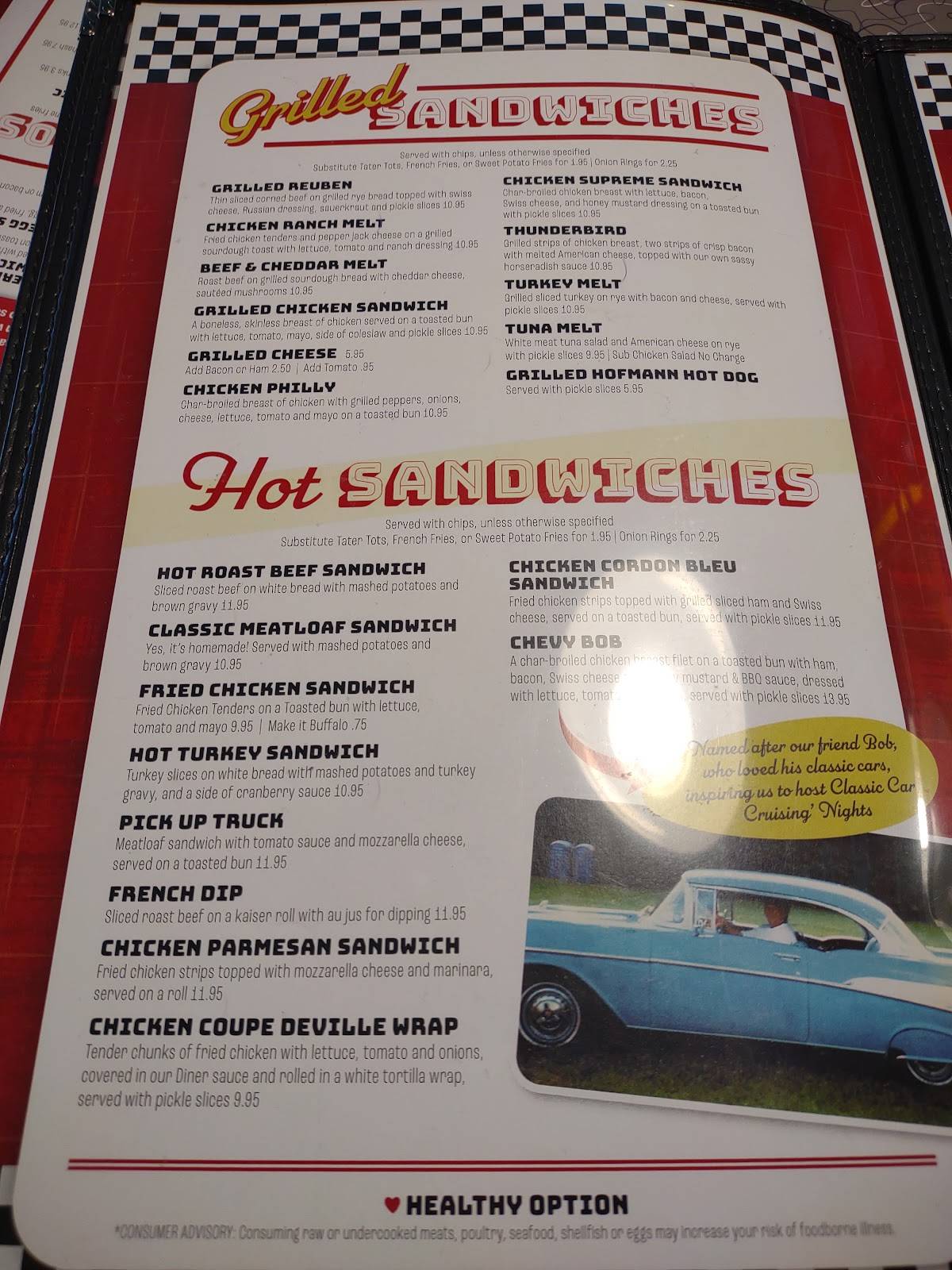 Menu at B'Ville Diner restaurant, Baldwinsville
