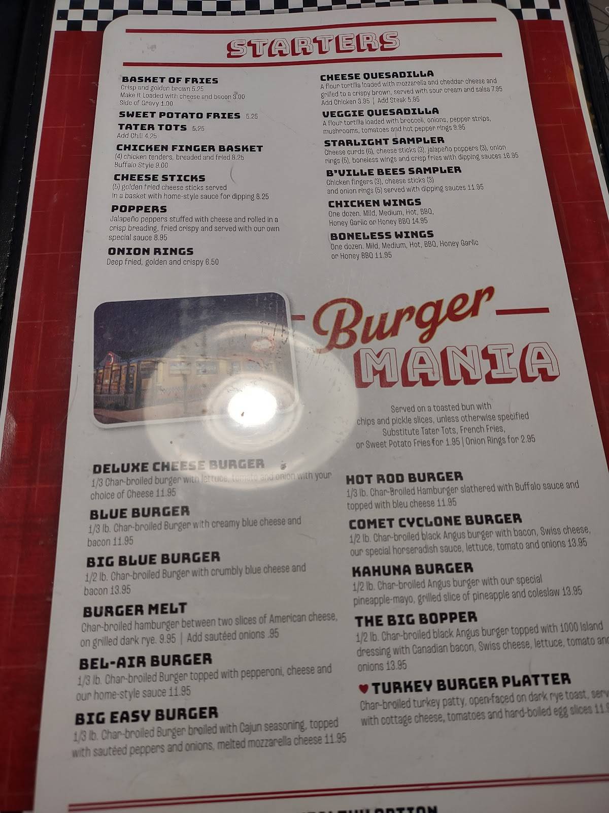 Menu at B'Ville Diner restaurant, Baldwinsville