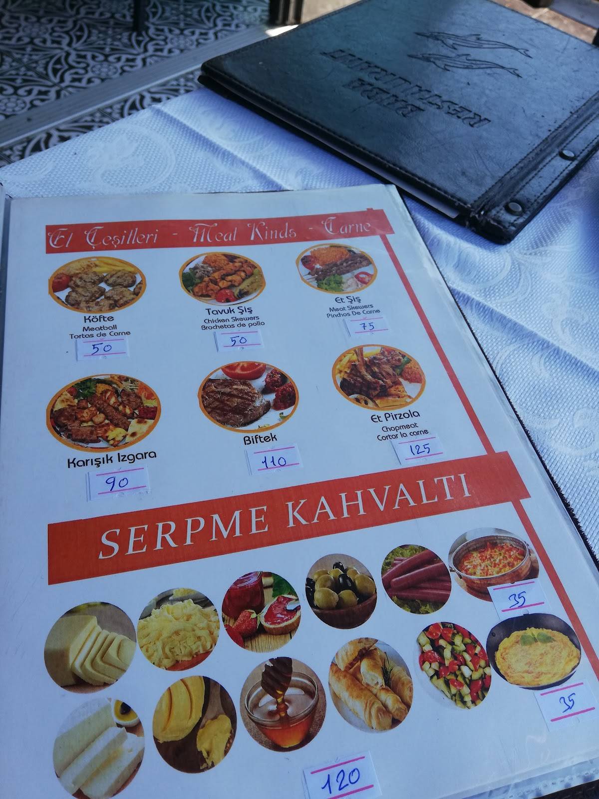 Menu at Baba Restaurant, Istanbul, Macar Tabya Cd. 3/A