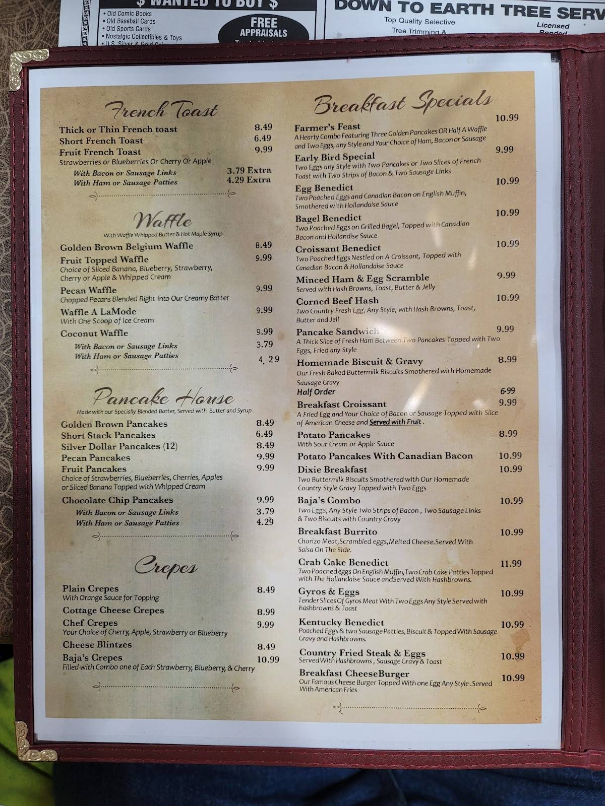 Menu at Baja Restaurant, Lakes of the Four Seasons