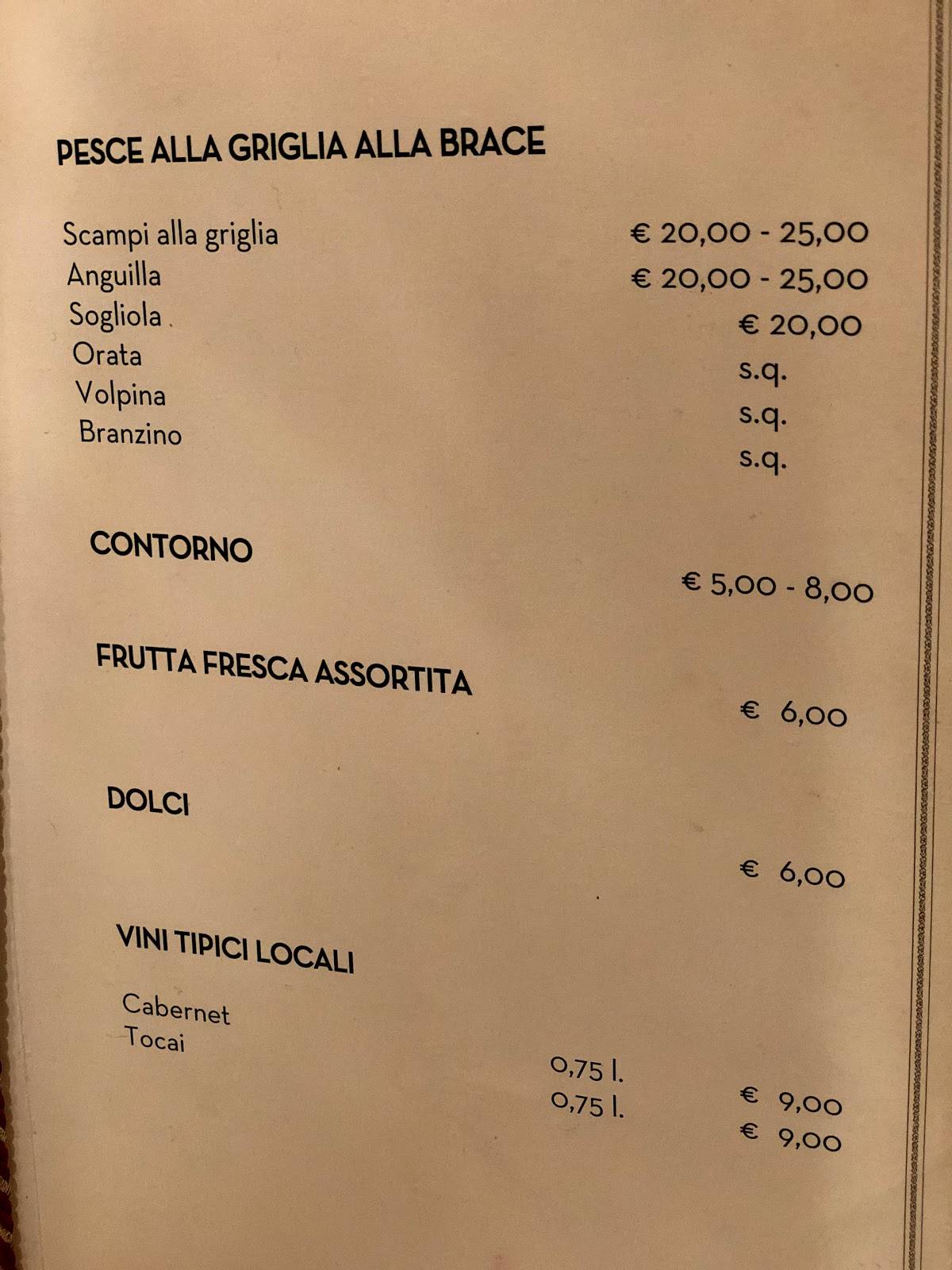 Menu at Bar Ristorante Tre Scalini, Portogruaro