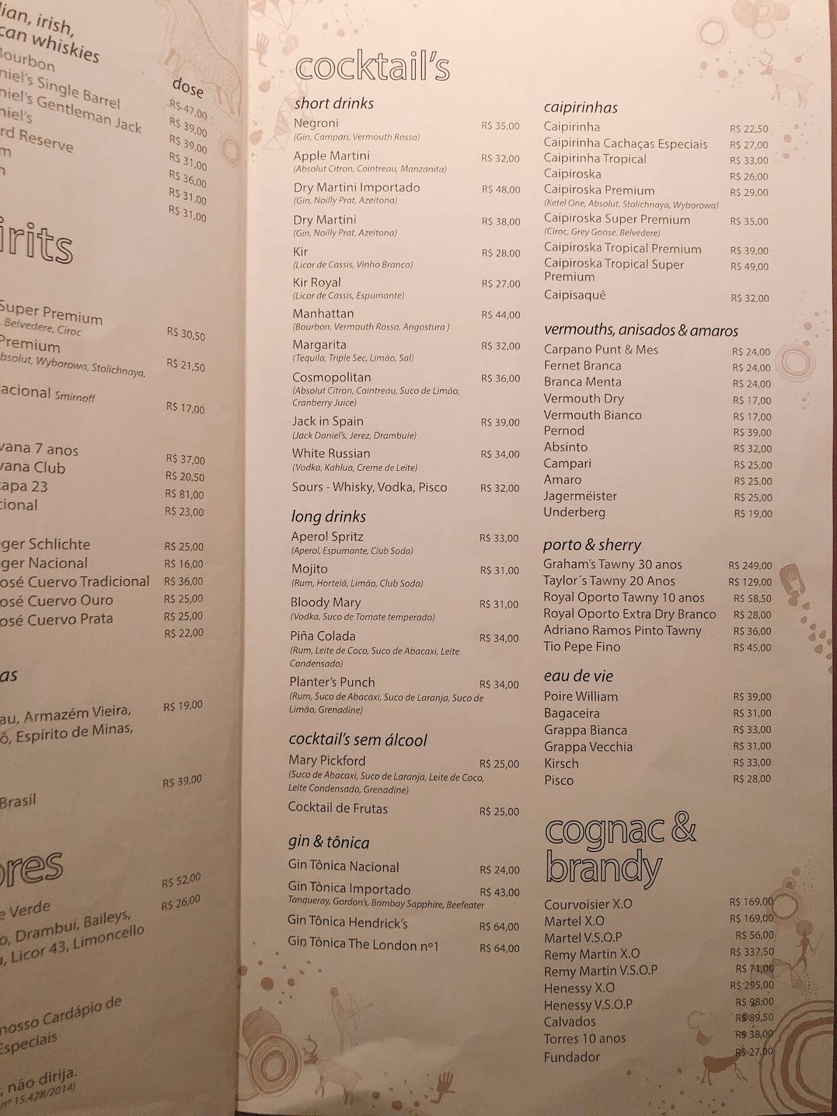 Menu em Barbacoa Itaim, São Paulo, Doutor Renato Paes de Barros