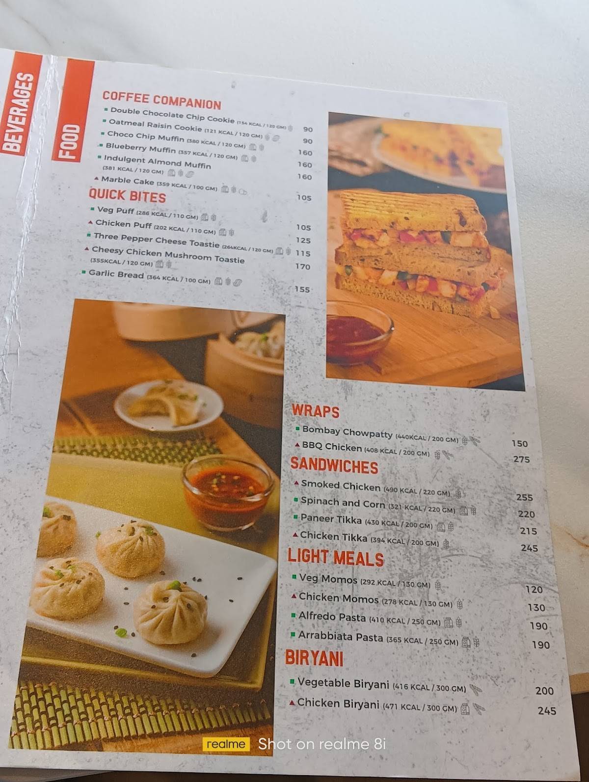 Menu at Barista Machhiwara Sahib, Machhiwara