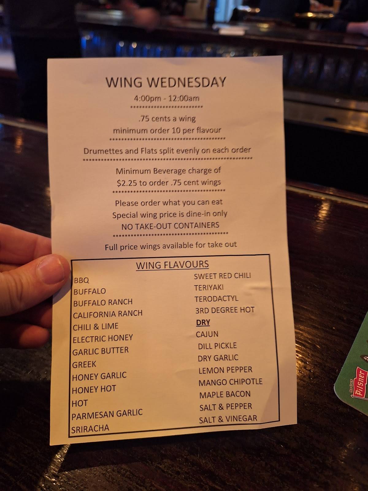 Menu at Barley Mill Brew Pub / Trifon's Pizza, Regina