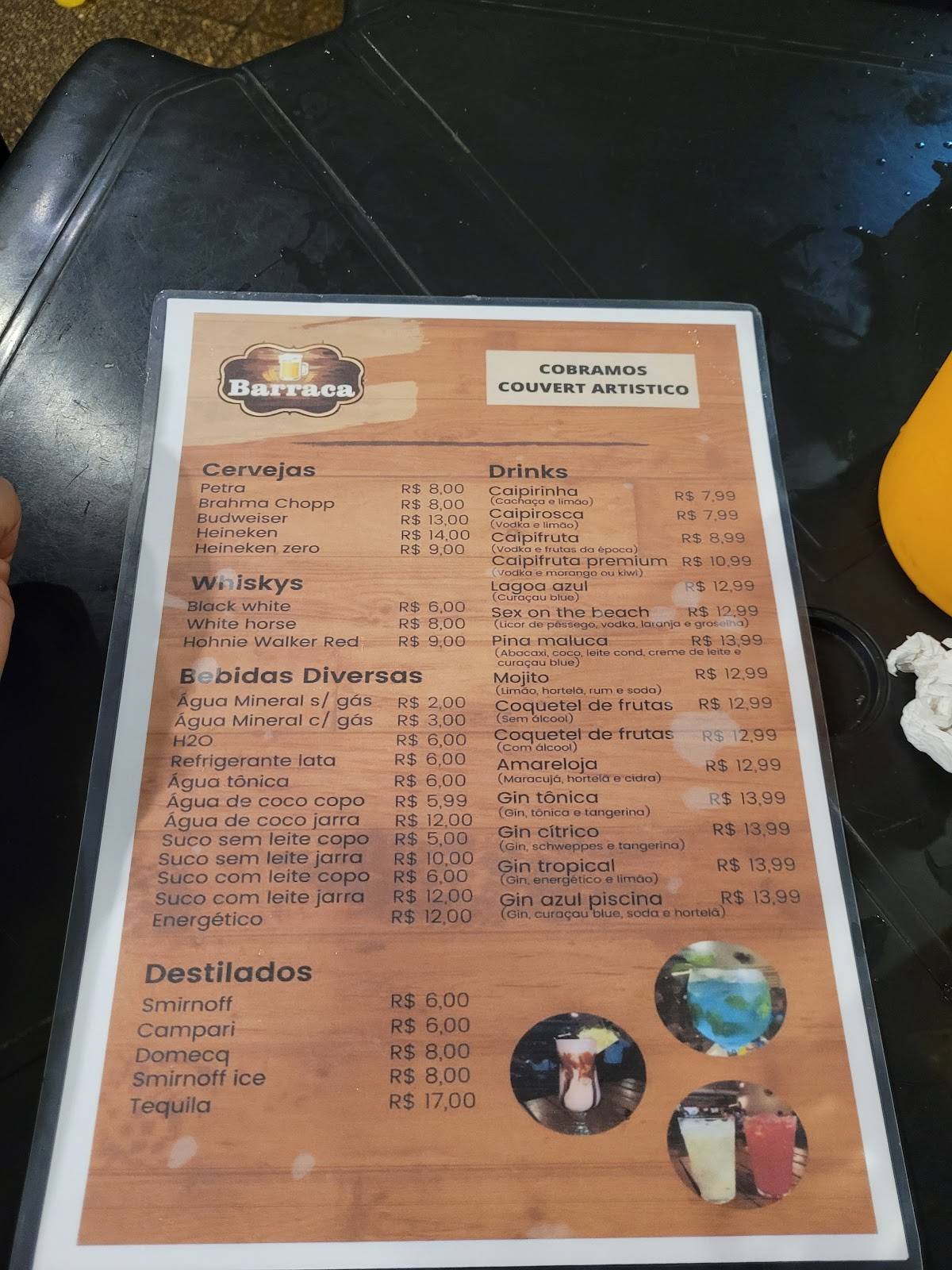 Menu em Barraca Beer, Recife, R. Padre Lemos