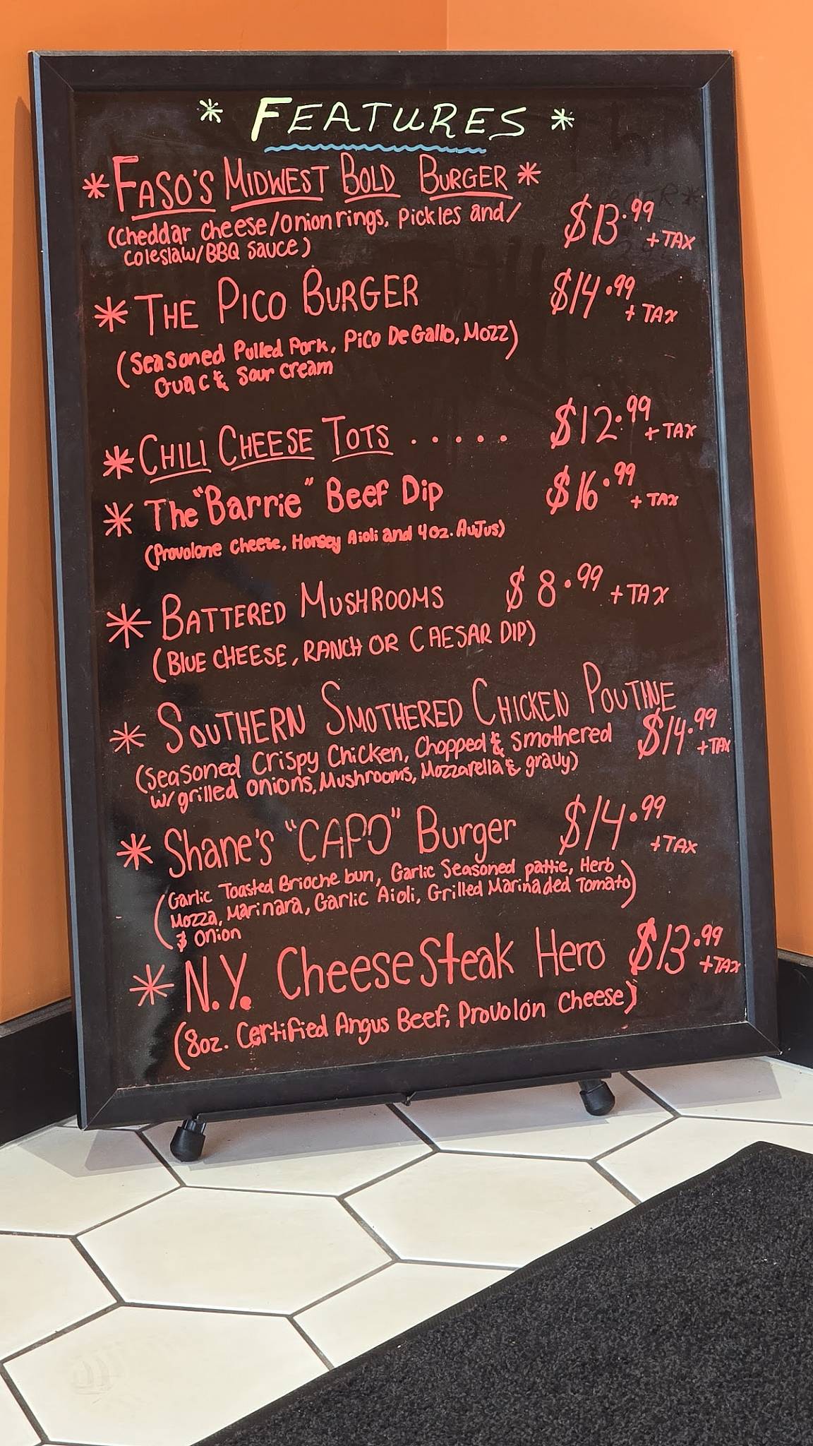 Menu au Smokin Pete's Burger Stop/Uncle Pete’s Burger Joint fast food ...
