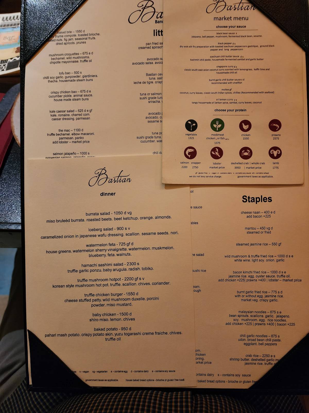 Menu at Bastian, Bandra, Mumbai, Kamal Building