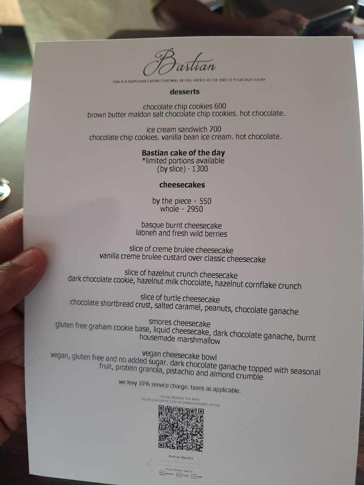 Menu at Bastian, Bandra, Mumbai, Kamal Building