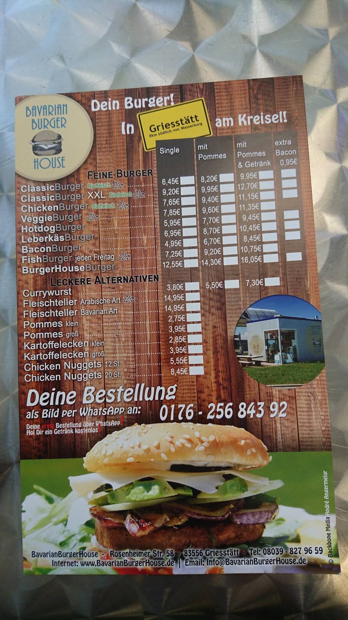 Speisekarte von Bavarian Burger House restaurant, Griesstätt